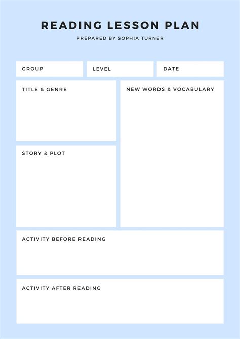 Weekly Lesson Plan Templates Fourth Grade