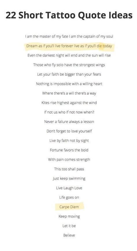 Short Meaningful Quotes Tattoos Short Quote Tattoos Tattoo Quotes For