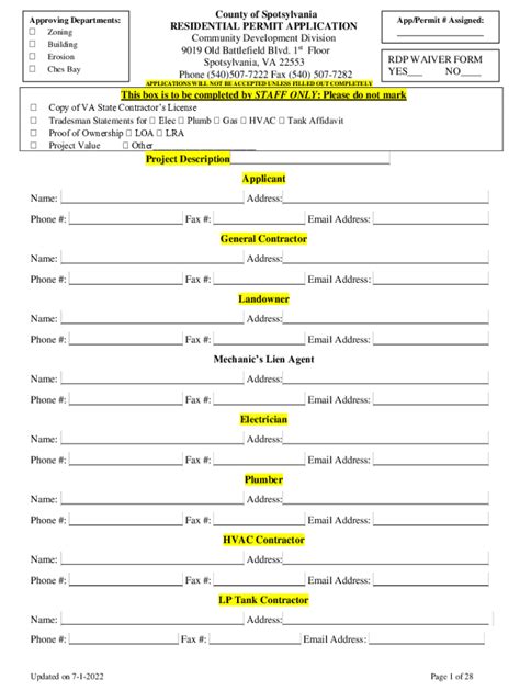 Fillable Online Home Occupation Application Spotsylvania County