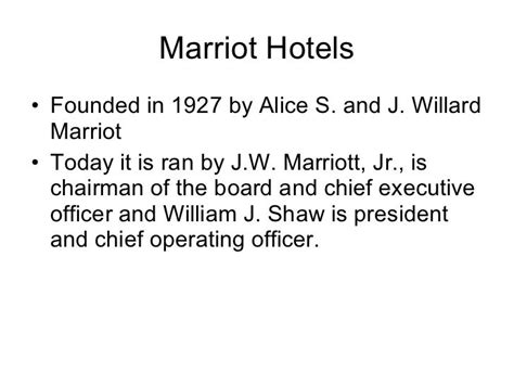 Organizational Chart Of Marriott Hotel Major Companies A Visual