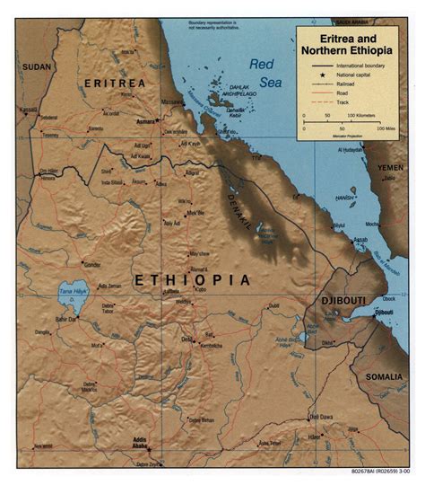 Large Detailed Political Map Of Northern Ethiopia And Eritrea With