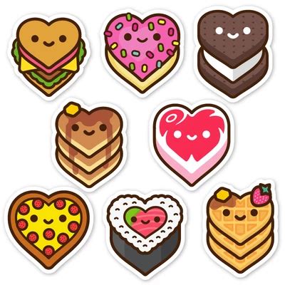 Stickers 100 Soft Cute Food Drawings Kawaii Food Kawaii Doodles