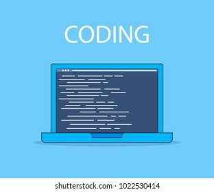Vector Laptop Coding Concept Web Developer Stock Vector Royalty Free