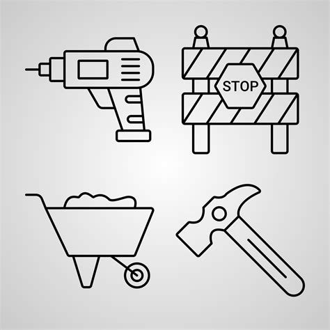 Simple Set Of Construction Vector Line Icons 2579537 Vector Art At Vecteezy