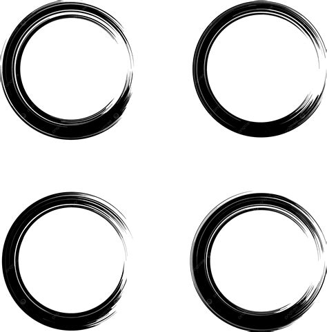 Conjunto De Pinceladas De Círculo PNG Pincelada De Círculo Escovar