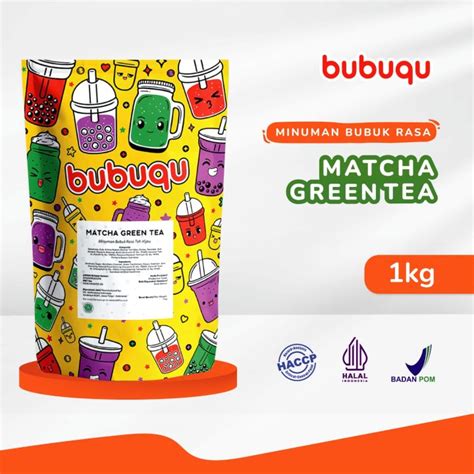 Matcha Green Tea Latte Powder Drink Bubuqu 1 Kg Bubuk Minuman Teh