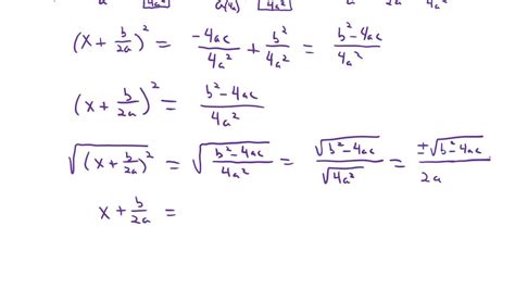 deriving the quadratic formula youtube