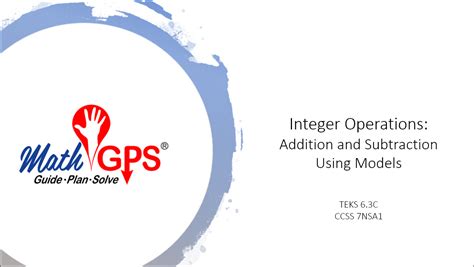 Integer Operations Addition And Subtraction Using Models Math GPS