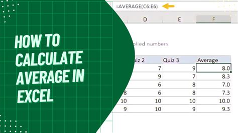 master excel calculate average easily