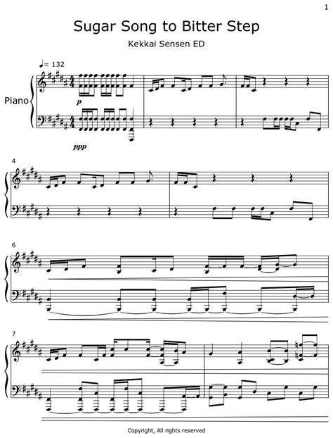 Sugar Song To Bitter Step Sheet Music For Piano