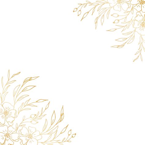 Elegant Golden Floral Border Corner Vector Elegant Floral Border