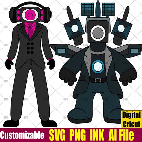 Tv Man Skibidi Toilet Svg Skibidi Toilet Svg Huggy Wuggy Col Inspire