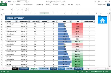 Training Plan Templates MS Word 14 X Excel Spreadsheets Templates