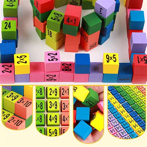 10x10cm drewniane 99 tabliczka mnożenia matematyka pomoce