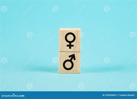 Male And Female Symbols Female And Male Signs Gender Concept Wooden Blocks With Male And