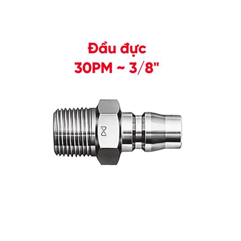 Đầu nối nhanh khí nén Nitto Kohki Hi Cupla Dòng PM SM Ren ngoài