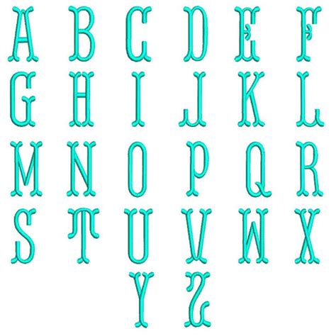 Fish Tail Fishtail Monogram Machine Embroidery Font Alphabet Etsy