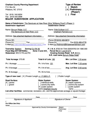 Fillable Online Subdivision Application Doc Fax Email Print PdfFiller