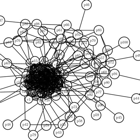 sample random core periphery network with n 100 and a p function download scientific diagram