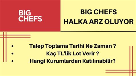BIG CHEFS HALKA ARZ OLUYOR SADECE 2 DAKİKADA ARZIN TÜM DETAYLARI