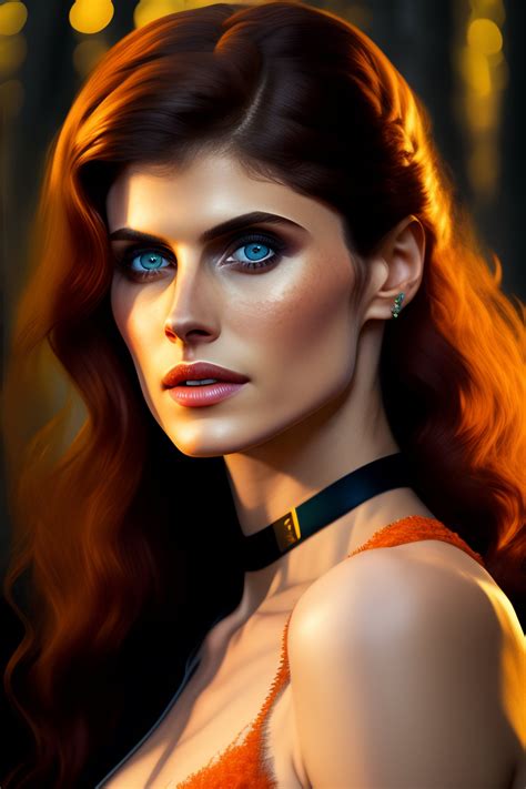 Lexica Alexandra Daddario Ghost Inthe Shell Wild Hair Orange Eyes