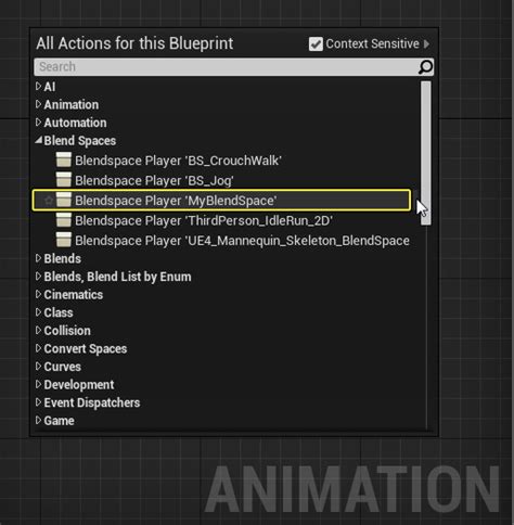 Using Blend Spaces Unreal Engine Documentation