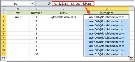 How To Create Increment Number With Or Inside Text In Excel