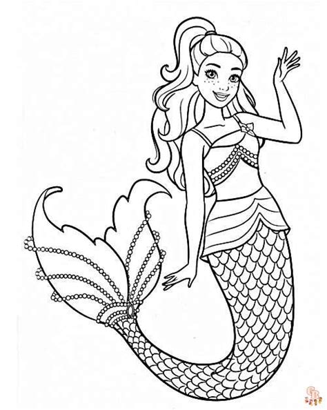 Coloriage Barbie Sirene Gratuitement Dessins à Imprimer GBcoloriage