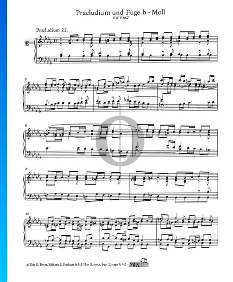 Preludio 22 En Si Bemol Menor BWV 867 Partitura Johann Sebastian