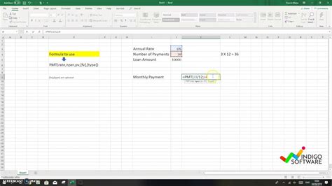 microsoft excel tutorial how to use pmt function youtube