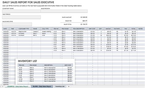 Daily Sales Record Template Excel