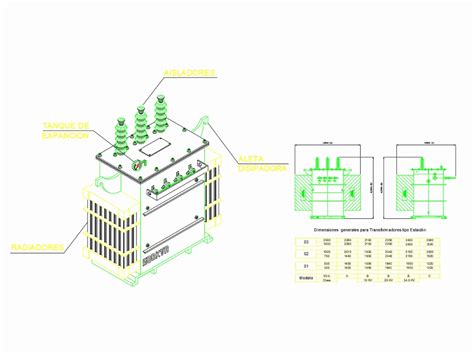 2000kva Three Phase Transformer In AutoCAD CAD KB 47 OFF