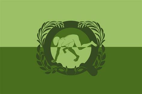 A Green And Black Logo With A Man On It