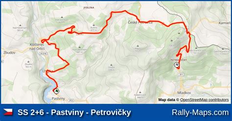 SS 2 6 Pastviny Petrovičky stage map Rallye Králíky 2023