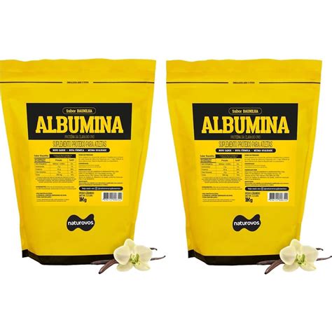 Kit 2X Albumina Refil 1000g Baunilha Naturovos OtimaNutri