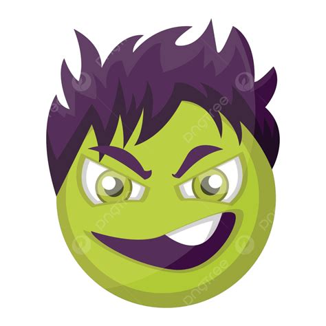 Vector Illustration Of A Green Emoji Face With Sinister Expression And