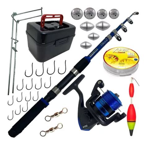 Kit Pesca Pesqueiro Completo Vara Molinete Boia 57 Itens Frete grátis