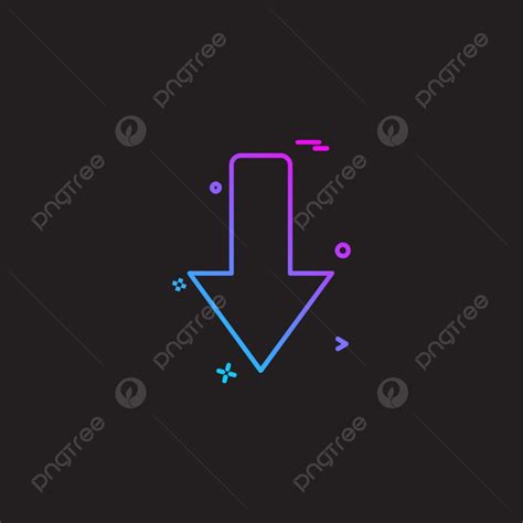 Diseño Vector Icono De Flecha Abajo PNG Diseño Dirección Glifo PNG