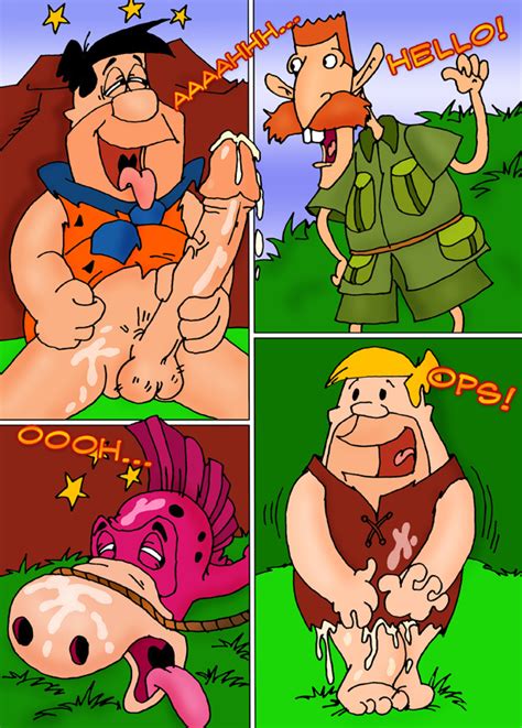 Rule 34 Barney Rubble Clothing Comic Cum Dino Fred Flintstone Hanna Barbera Male Male Only