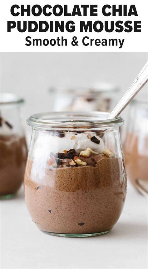 Chocolate Chia Pudding Mousse Blended Smooth Downshiftology
