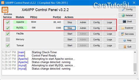 cara menjalankan xampp dan mengakses phpmyadmin di windows