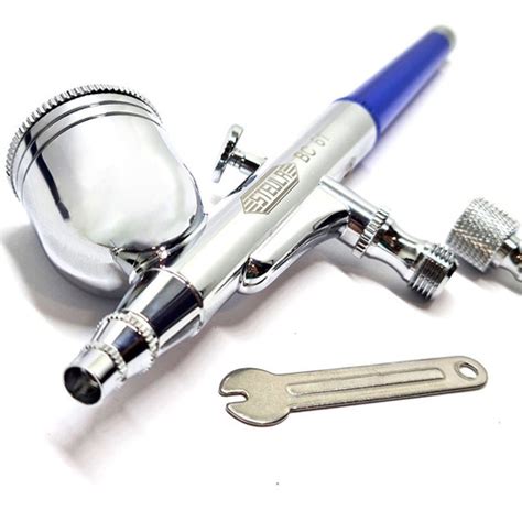 Aerógrafo Profissional Dupla Ação Steula Bc61 Copo Tampa 7ml