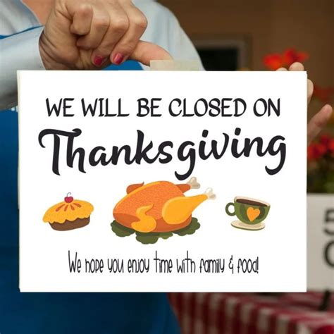 FREE Printable Closed For Thanksgiving Signs 3 Templates Leap Of