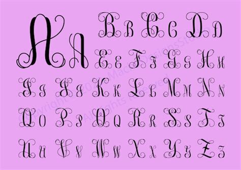 Vine Monogram Svg Vine Font SVG Vine Alphabet SVG Monogram Etsy
