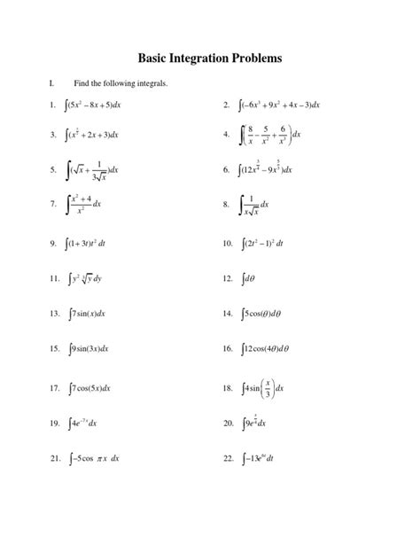 basic integration tutorial pdf mathematical analysis calculus