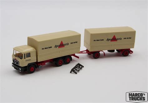 Herpa MAN F90 Planenhängerzug 3a 2a Apollinaris Bad Neuenahr 1 87