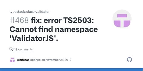 Fix Error TS2503 Cannot Find Namespace ValidatorJS Issue 468