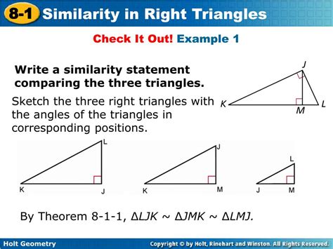 ppt warm up 1 write a similarity statement comparing the two triangles simplify 2 3