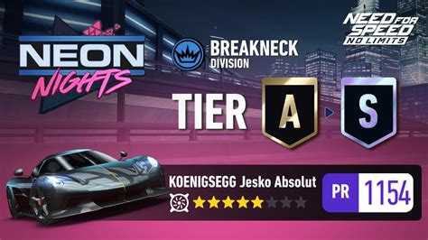 Neon Nights UGR Tier A To S With 5 Koenigsegg Jesko Absolut 2024