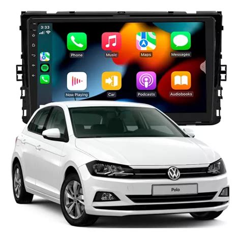 Central Multimídia 9 Carplay Moldura Cam Ré Novo Polo
